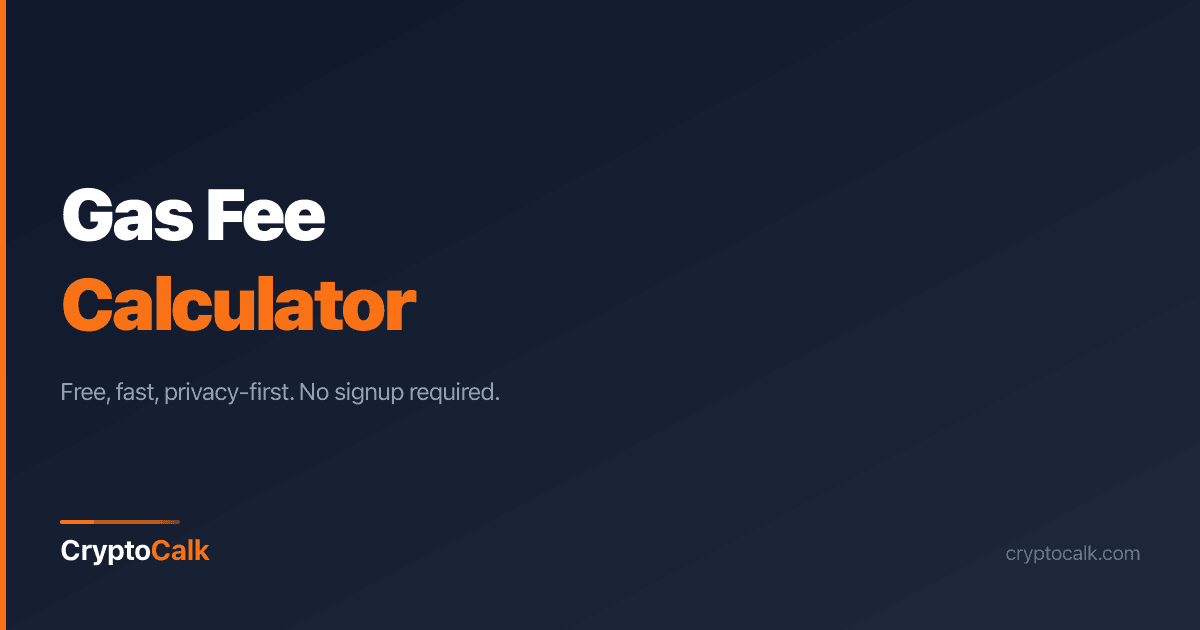 Gas Fee Calculator — ETH, BSC, Polygon, Arbitrum — CryptoCalk